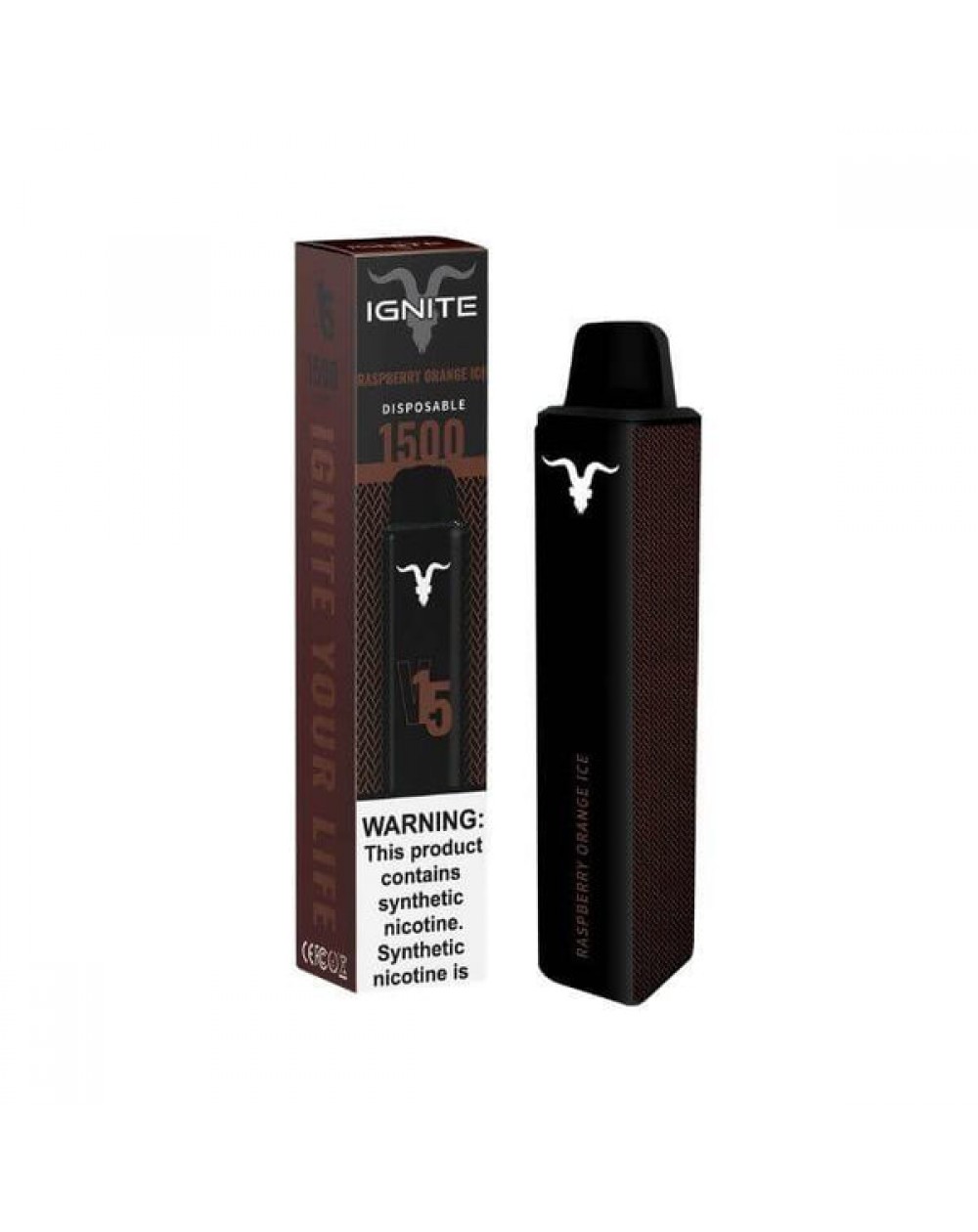 Ignite V15 Raspberry Orange Ice Tobacco Free Nicotine Disposable Vape ...