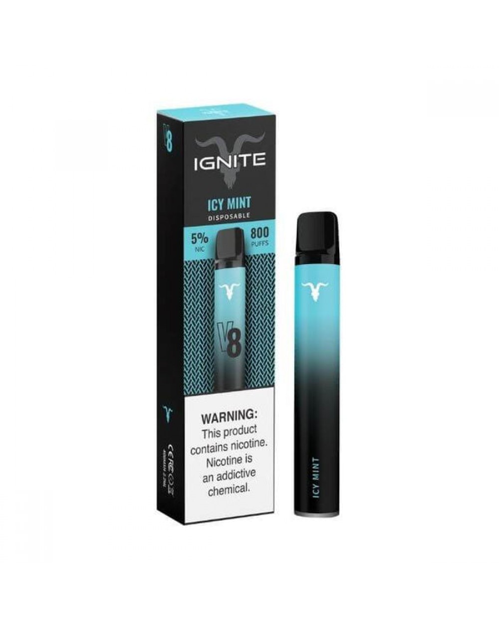 Ignite V8 Icy Mint Tobacco Free Nicotine Disposable Vape Pen ...