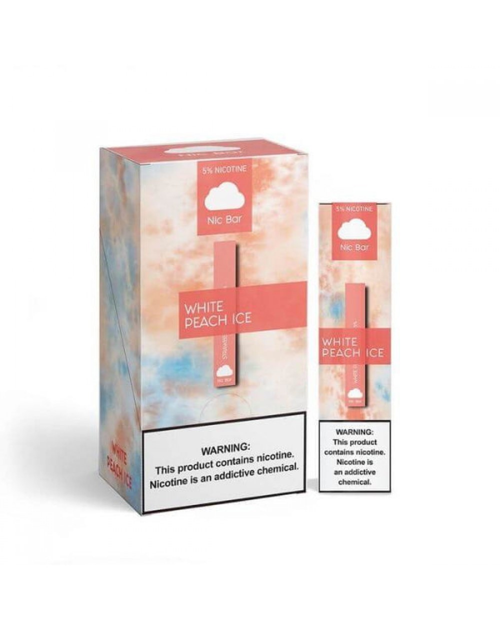 Nic Bar White Peach Ice Disposable Device | VapingeLiquid.com
