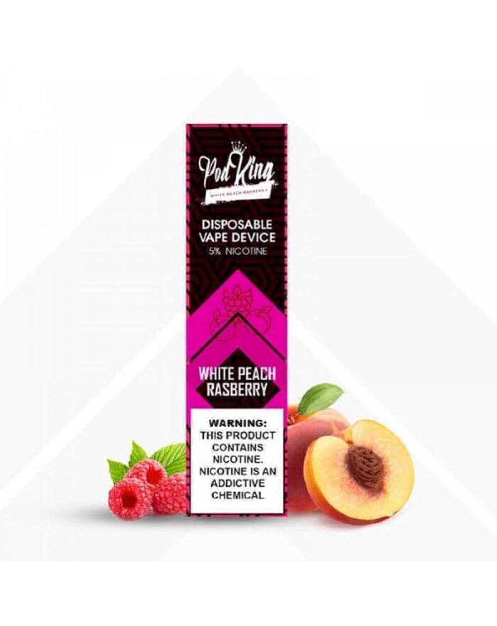 Pod King White Peach Raspberry Disposable Device | VapingeLiquid.com