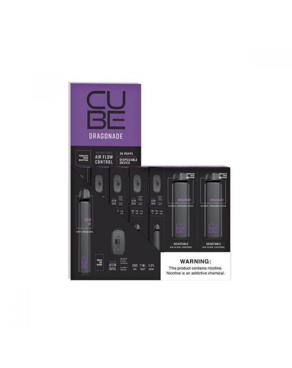 VaporTech Cube Tobacco Free Nicotine Disposable Vape Pen ...