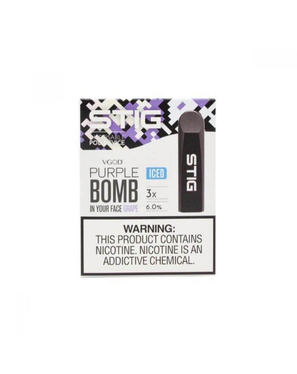 VGOD STIG Iced Purple Bomb Disposable Pod Device | VapingeLiquid.com