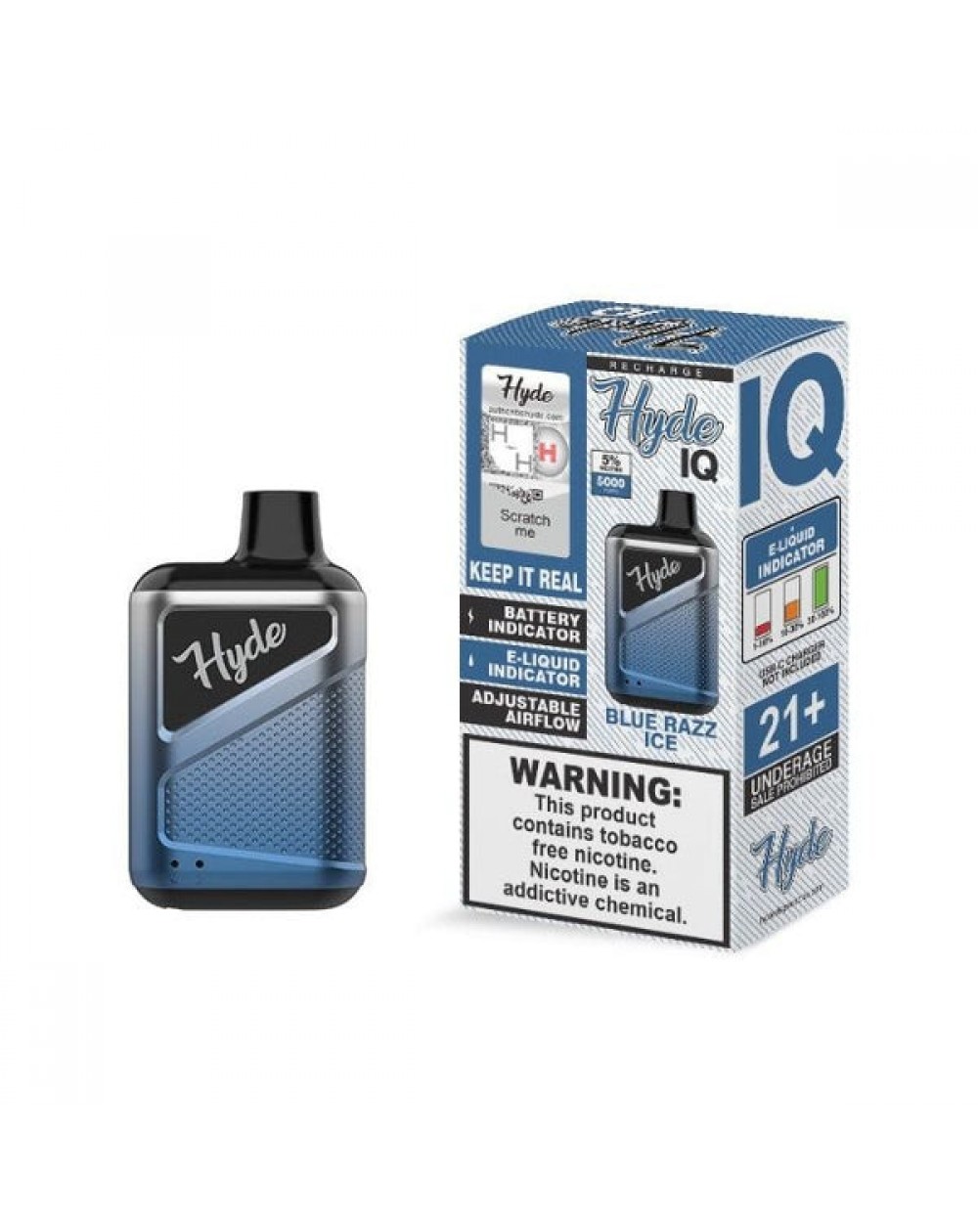 Hyde IQ Recharge Tobacco Free Nicotine Disposable Vape | VapingeLiquid.com